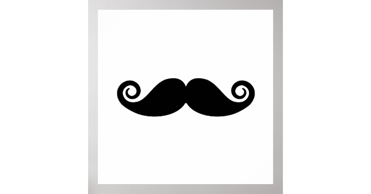 Curly Moustache Poster | Zazzle