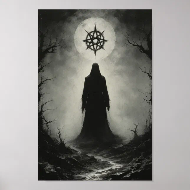 Cursed demon ghost in front of its King Symbol Poster | Zazzle