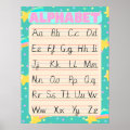 Cursive English Alphabet - Retro Pop Poster | Zazzle