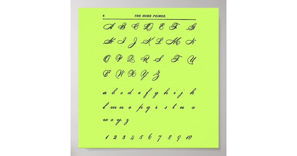 Cursive Letters Poster | Zazzle