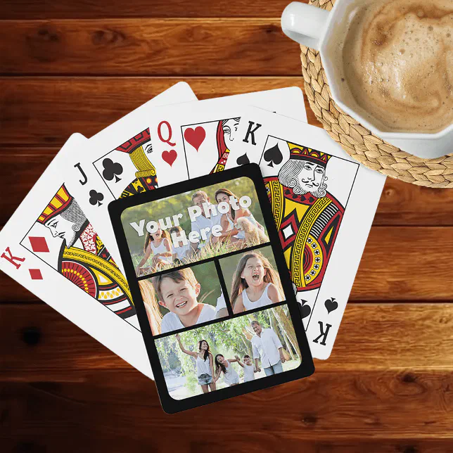 Custom 4 Photo Collage Playing Cards | Zazzle