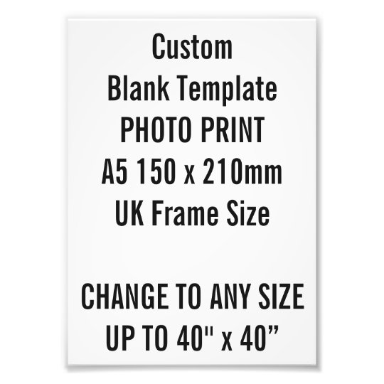 Custom A5 Photo Print UK Frame Size | Zazzle.co.uk