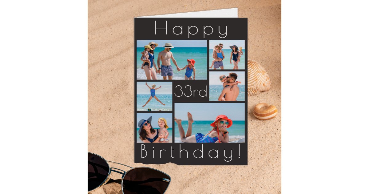 Custom Age Birthday Photo Collage Card – Happy Bir | Zazzle