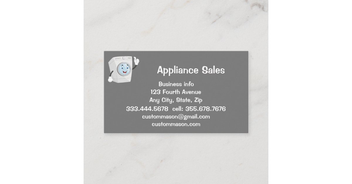 Custom Appliance Sales Business Card | Zazzle