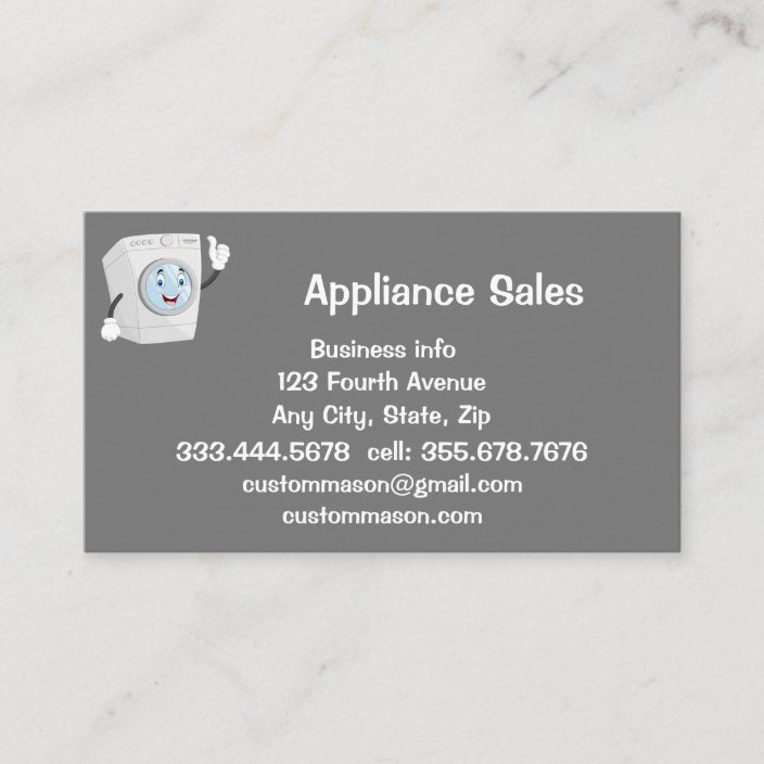 Custom Appliance Sales Business Card | Zazzle.co.uk