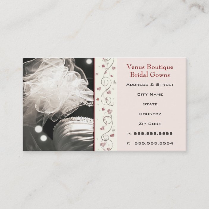 Custom Bridal / Wedding Dress Business Card | Zazzle.co.uk