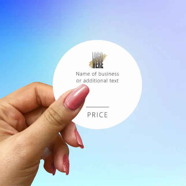 Custom Business Logo and Price Classic Round Sticker | Zazzle