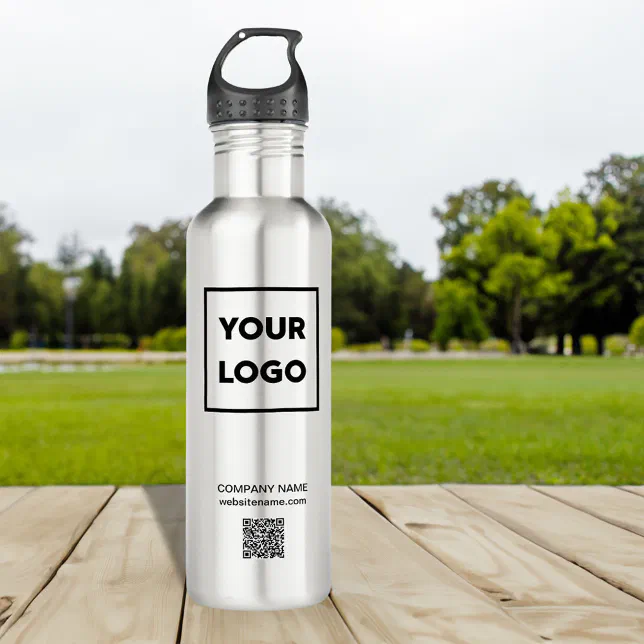 Custom Business Logo and QR Code 710 Ml Water Bottle | Zazzle