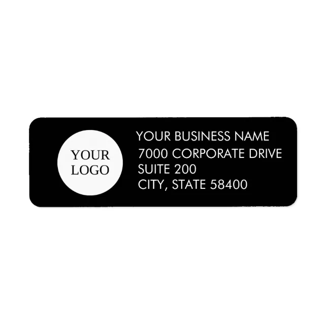 Custom Business Logo Black Company Return Address | Zazzle