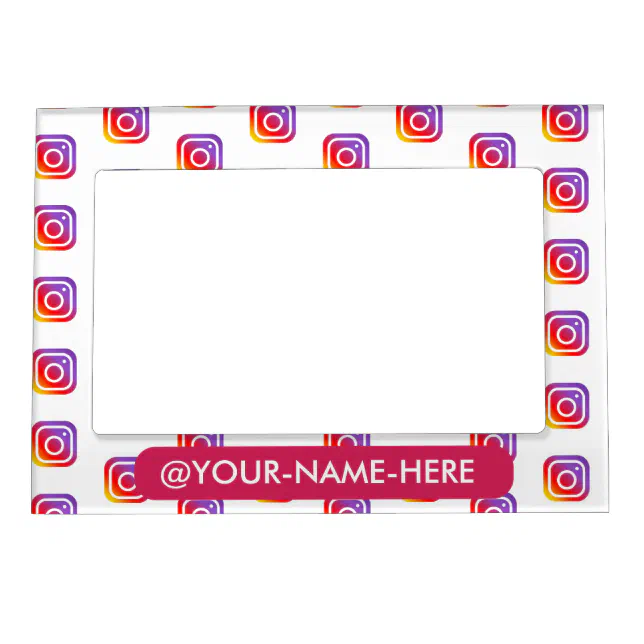custom business logo instagram backdrop simple magnetic frame | Zazzle