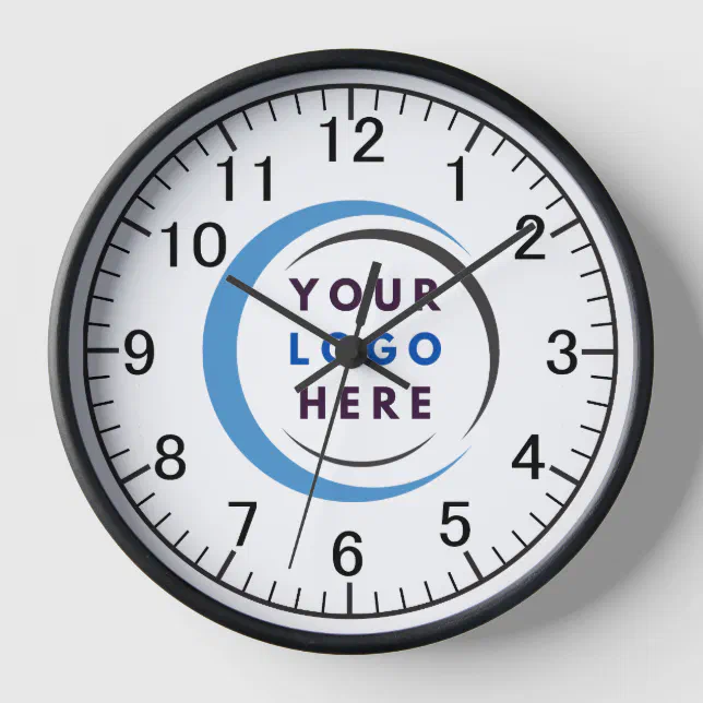 Custom Business Logo Large Clock | Zazzle