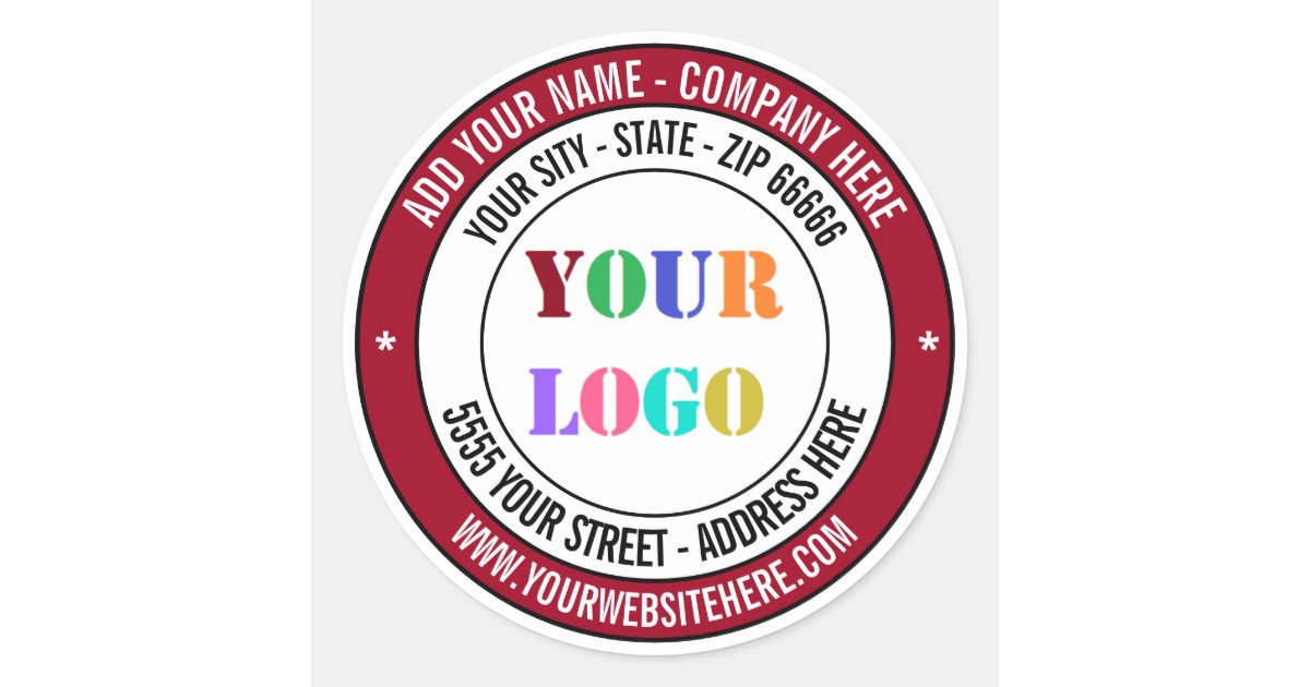 Custom Business Logo Name Info Address Labels | Zazzle