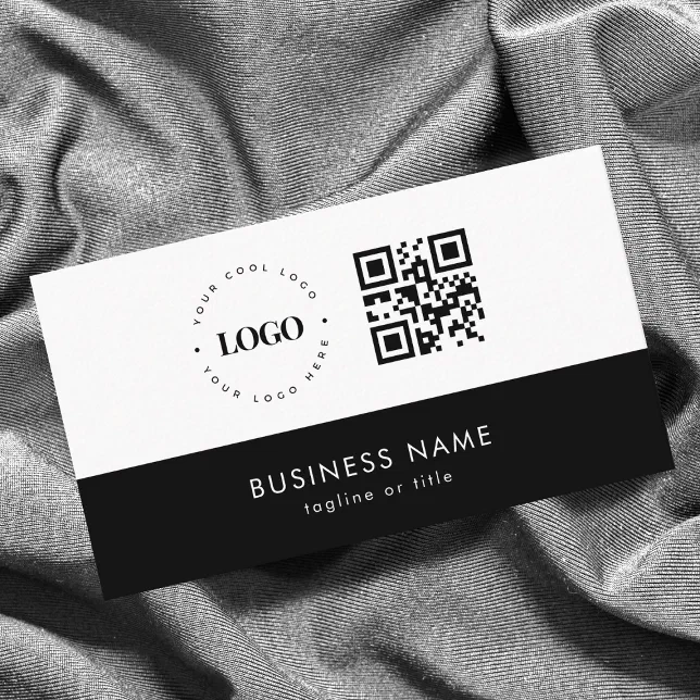 Custom Business Logo QR Code Company Professional Business Card | Zazzle