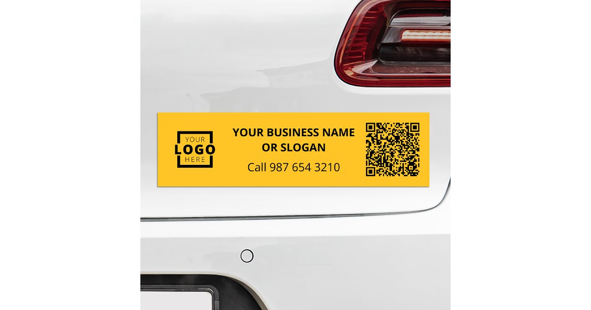 Custom Business Logo QR Code Promotional Corporate Bumper Sticker | Zazzle