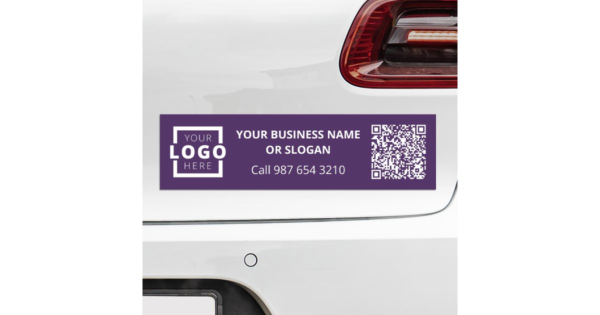 Custom Business Logo QR Code Promotional Corporate Bumper Sticker | Zazzle