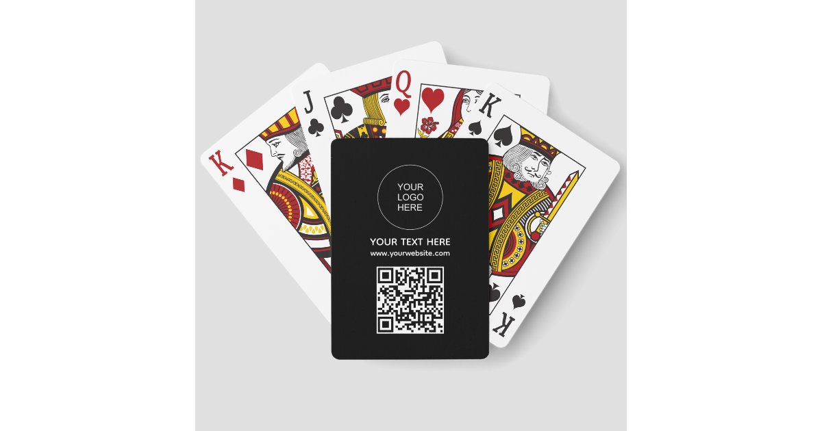 Custom Business Logo Scan Barcode QR Code Pinochle Playing Cards | Zazzle