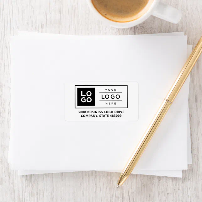 Custom Business Logo White Company Branded Address Label | Zazzle