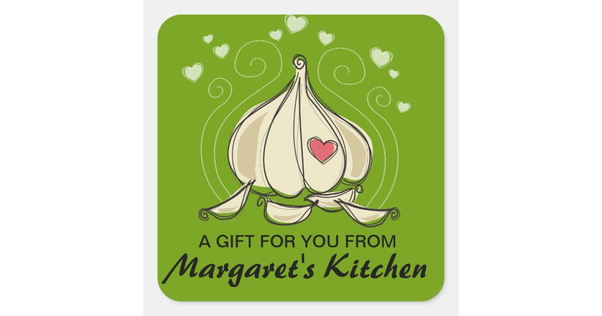 Custom colour garlic cloves food gift tag label | Zazzle
