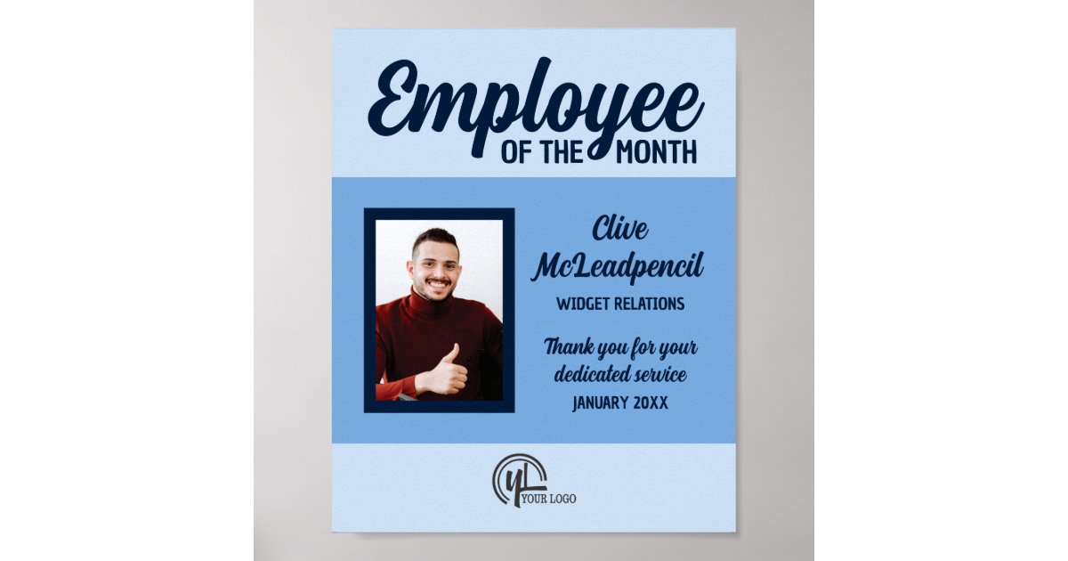 Custom colour photo display employee of the month poster | Zazzle