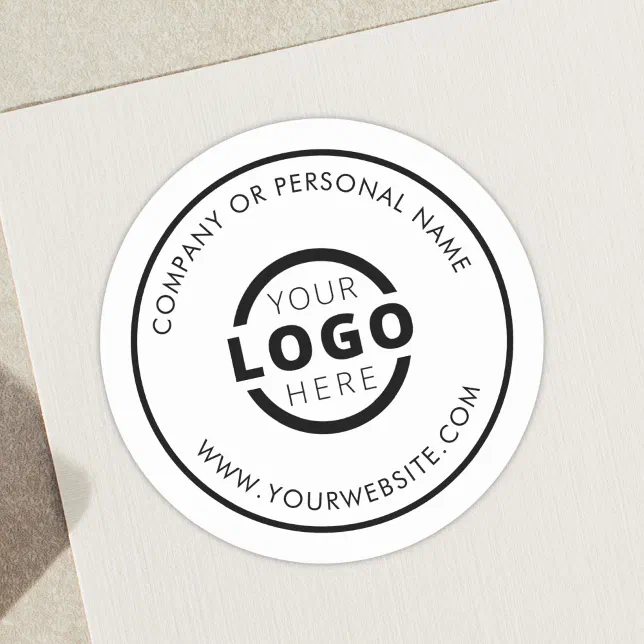 Custom Colour Promotional Business Logo Branded Classic Round Sticker ...