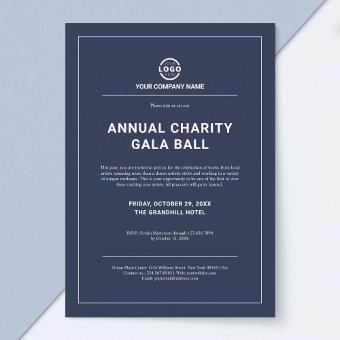 Custom Company Business Corporate Event Party Blue Invitation | Zazzle