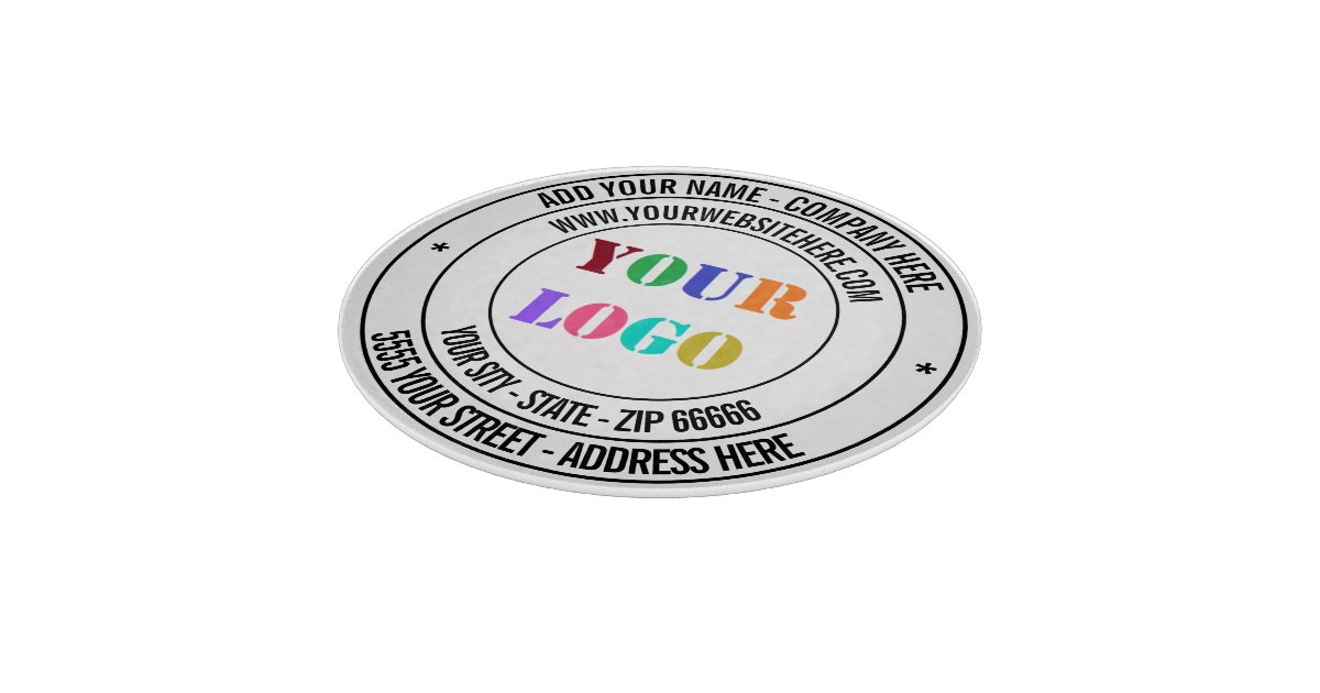 Custom Company Logo and Text Cutting Board | Zazzle