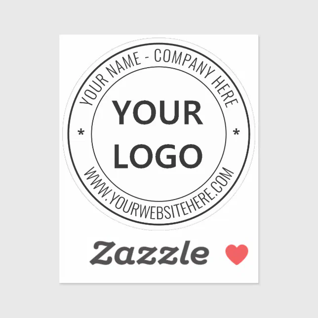 Custom Company Logo and Text Personalised Sticker | Zazzle