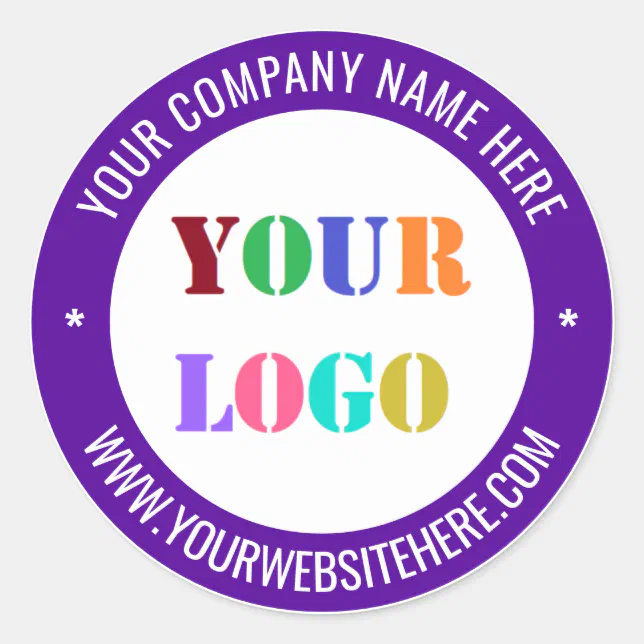 Custom Company Logo and Text Sticker Your Colours | Zazzle