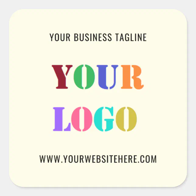 Custom Company Logo and Text Your Business Sticker | Zazzle
