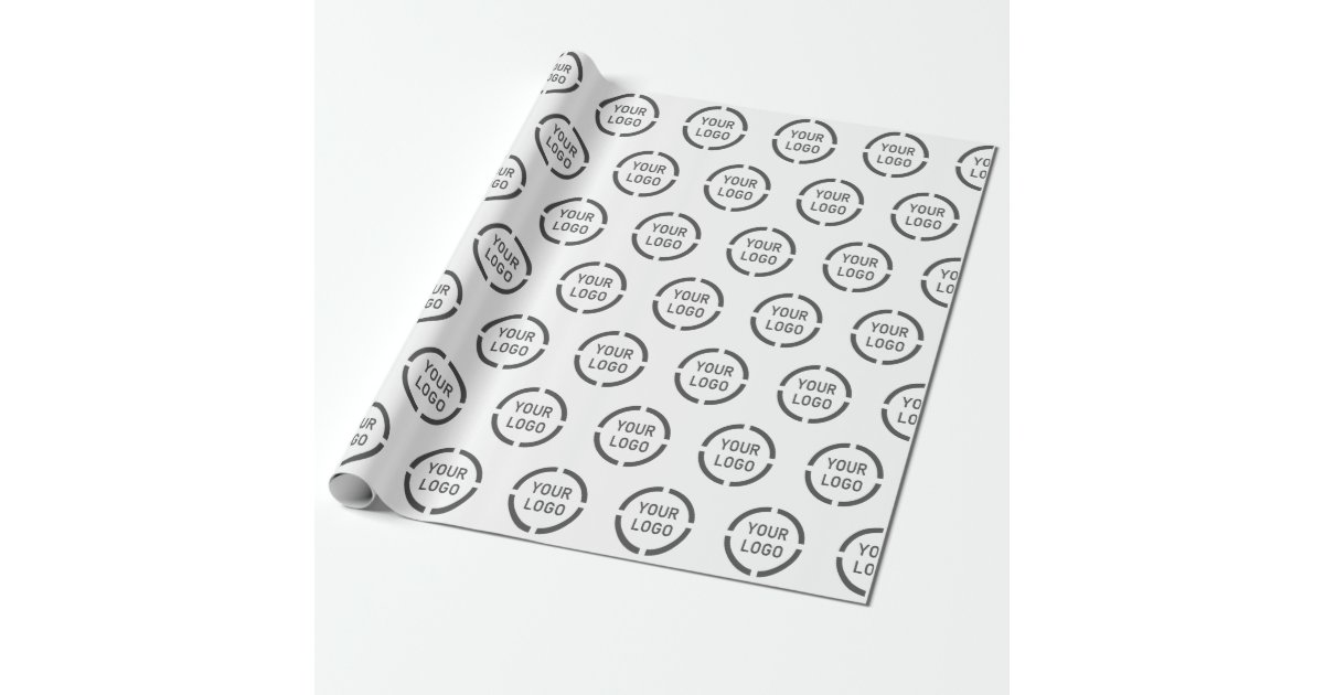 Custom company logo branded business gifts white wrapping paper | Zazzle