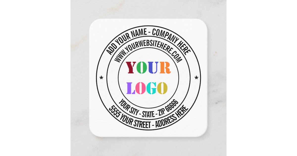 Custom Company Logo Name Address Business Card | Zazzle