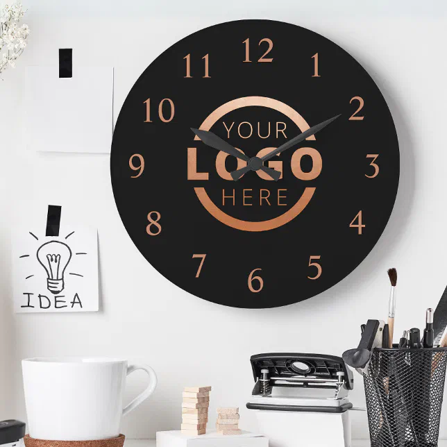 Custom Company Logo Promotional Branded Large Clock | Zazzle
