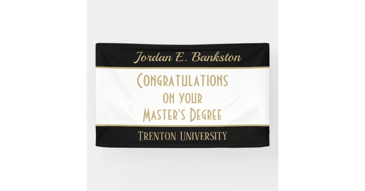 Custom Congrats! Master's degree banner | Zazzle