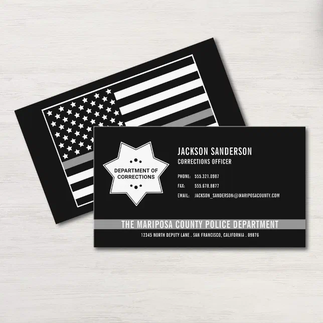 Custom Corrections Officer Logo Badge Business Card | Zazzle