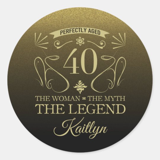 Custom Cute Happy 40th Birthday Classic Round Sticker | Zazzle.co.uk