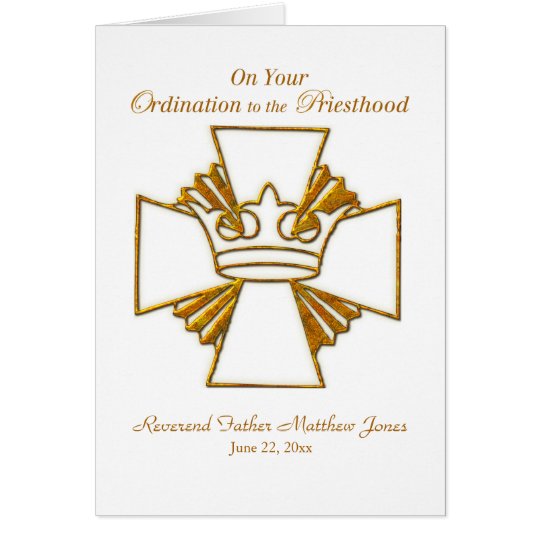 Custom Date, Name Priest Ordination Congratulation Card | Zazzle.co.uk