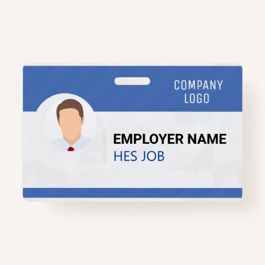Custom Employee Badge Photo, Bar Code, Logo, Name ID Badge | Zazzle.co.uk