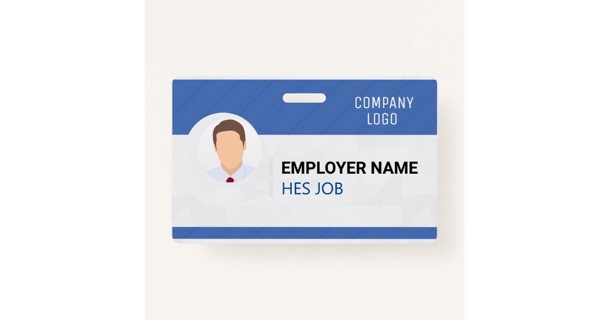 Custom Employee Badge Photo, Bar Code, Logo, Name ID Badge | Zazzle