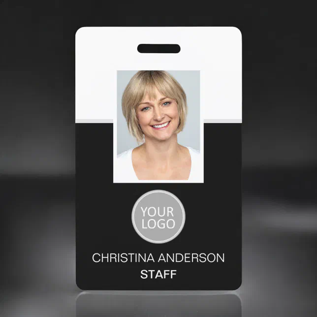 Custom Employee Name Logo Photo Corporate Work ID Badge | Zazzle