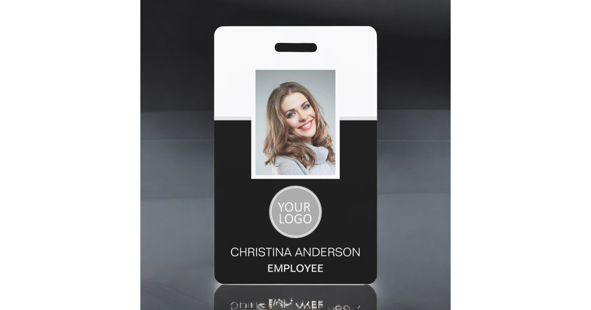 Custom Employee Name Logo Photo Corporate Work ID Badge | Zazzle