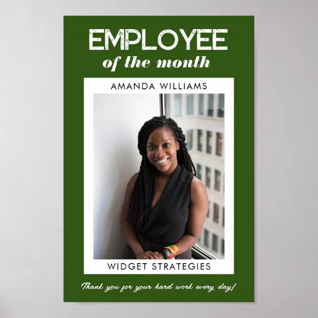Custom Employee of the Month Appreciation Photo Poster | Zazzle