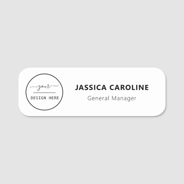 Custom Employee Pin Name Tag or Magnetic with Logo | Zazzle