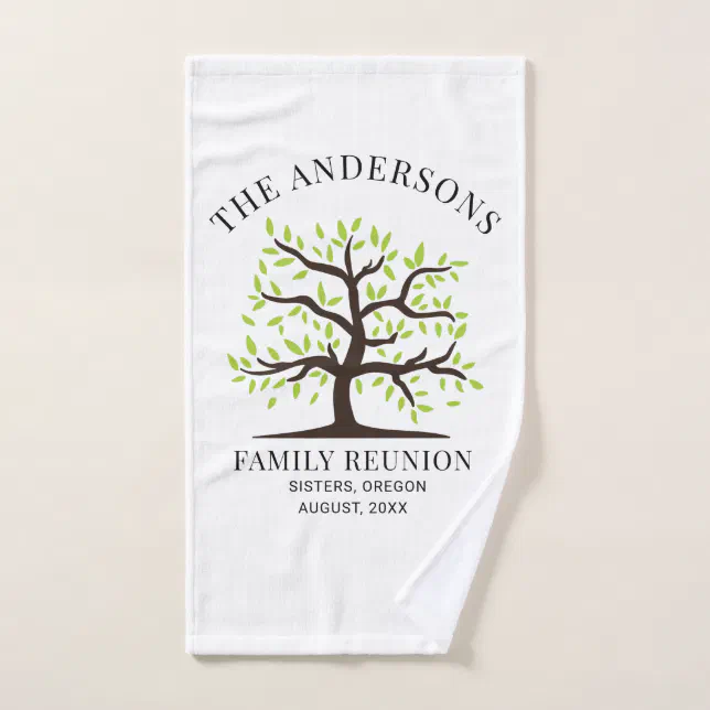 Custom Family Reunion Genealogy Tree Matching Hand Towel | Zazzle