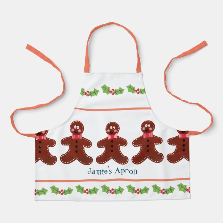 Custom Gingerbread Man Christmas Apron | Zazzle