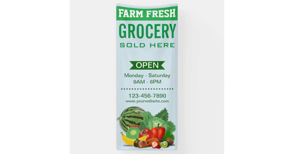 Custom Grocery Store Banner | Zazzle