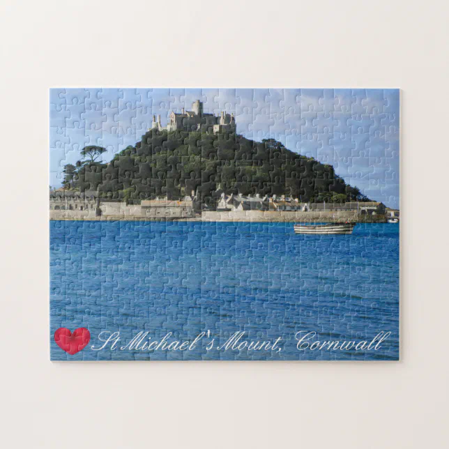 Custom Heart St Michaels Mount Cornwall Photo Jigsaw Puzzle | Zazzle