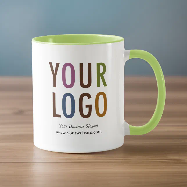 Custom Inside Colour Mug Promotional Business Logo | Zazzle