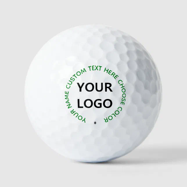 Custom Logo and Text Golf Balls Stamp Choose Colou | Zazzle