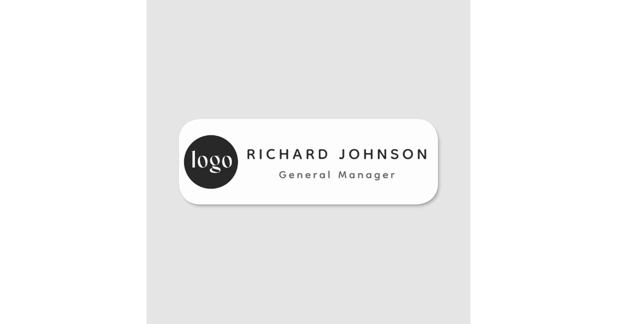 Custom Logo Employee Magnetic Or Safety Pin Name Tag | Zazzle