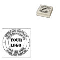 Custom Logo Name Info Address Round Rubber Stamp | Zazzle